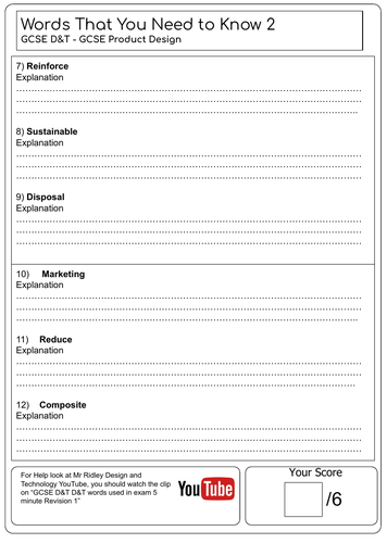 Words That You Need to Know for the Exam D&T - Product Design ...