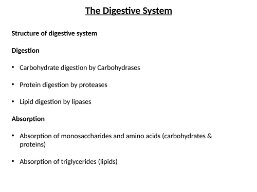 Digestion & Absorption (AQA A-Level Biology 3.3.3) | Teaching Resources