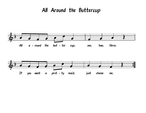 All Around the Buttercup - Boomwhacker Play Along Video and Sheet Music ...