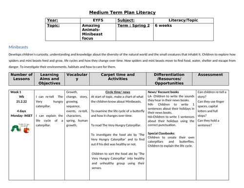 Termly planning Reception MTP | Teaching Resources