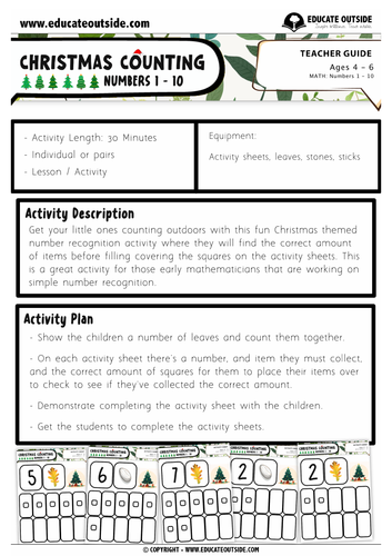 Christmas Counting – Number Recognition – Numbers 1 to 10 | Teaching ...