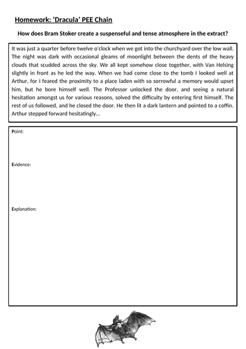 A full, 3+ hour lesson, AQA English Language Paper One- Dracula ...