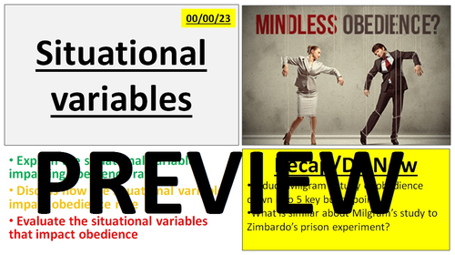 Milgram's situational variables - AQA A Level Psychology (Social ...