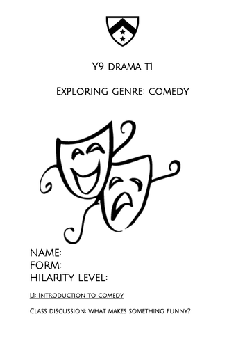 Y9 Comedy Unit Drama Booklet | Teaching Resources