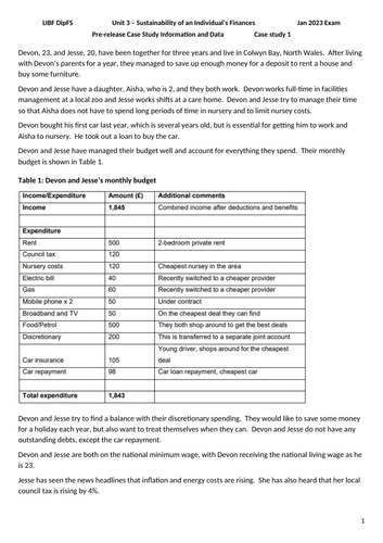 LIBF DipFS U3 Exam JAN 2023: CS1 - Prep FREEBIES | Teaching Resources