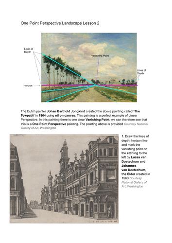 One Point Perspective worksheet | Teaching Resources