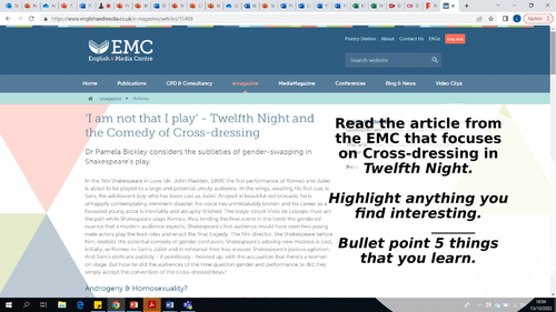 Twelfth Night Act 1 | Teaching Resources