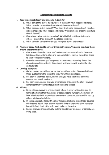 Twelfth Night Act 1 | Teaching Resources