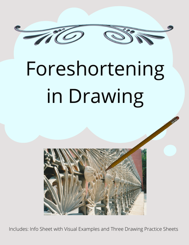 Foreshortening in Drawing Art Worksheets Secondary or adult 5th to 12th ...
