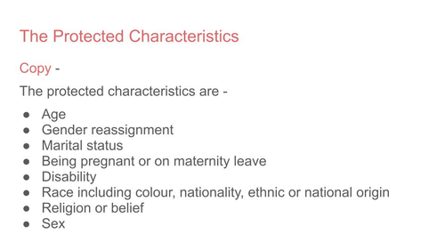Protected Characteristics Discrimination PSHE Lesson | Teaching Resources