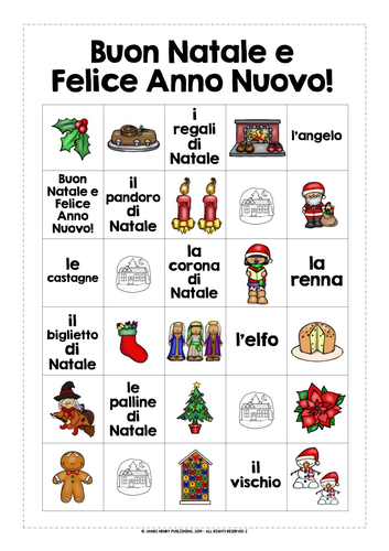 ITALIAN CHRISTMAS BINGO | Teaching Resources