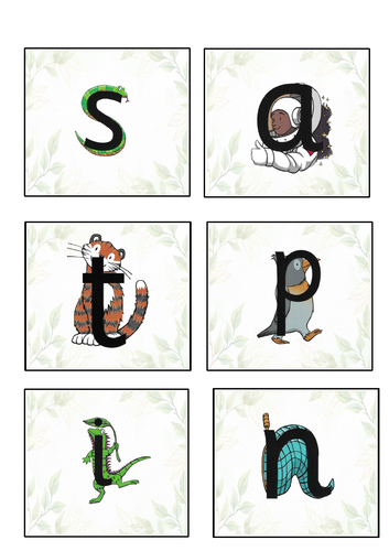 Little Wandle Phase 2 picture cards leaves background | Teaching Resources