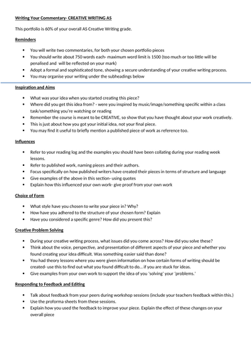 AQA Alevel Creative Writing Scheme of Work | Teaching Resources