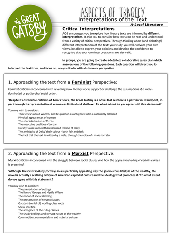 The Great Gatsby Scheme of Work | Teaching Resources