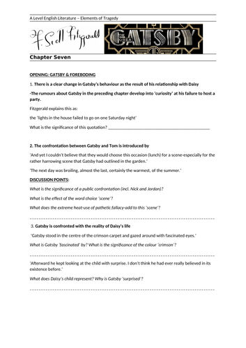 The Great Gatsby Scheme of Work | Teaching Resources