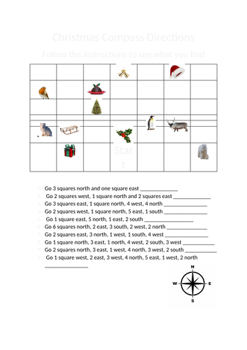 Christmas Compass Directions | Teaching Resources