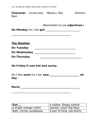 KS1 Three Writing Lessons - Stories from India | Teaching Resources