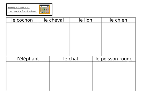 French animals and colours | Teaching Resources