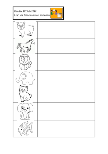 French animals and colours | Teaching Resources