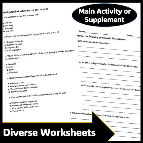 Bosnia and Herzegovina War Lesson Plan - PPT, Worksheets, Map & Summary ...