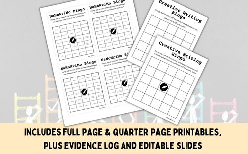 Creative Writing Bingo | 106 Printable Bingo Cards | Devices and ...