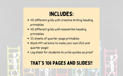 Creative Writing Bingo | 106 Printable Bingo Cards | Devices and ...