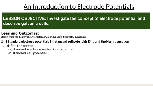 An Introduction to Electrode Potentials (Year 13 Electrochemistry #3 ...