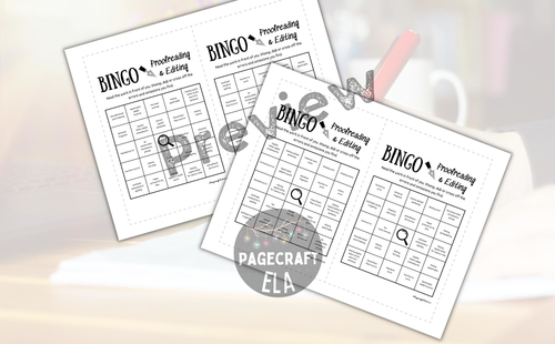 Proofreading and Editing Bingo | 60 Printable Bingo Cards | Student ...