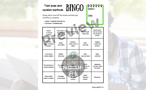 Revision and Test Prep Bingo | 40 Printable Bingo Cards | Study Methods ...