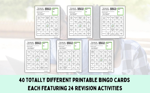 Revision and Test Prep Bingo | 40 Printable Bingo Cards | Study Methods ...