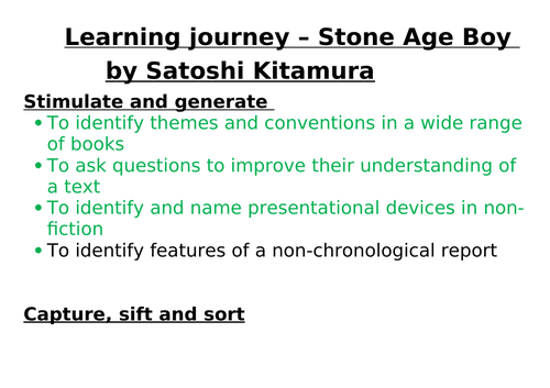 Stone Age Boy by Satoshi Kitamura complete English unit | Teaching ...