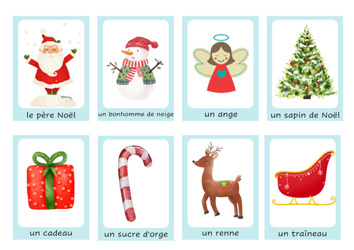 French Christmas Vocabulary Flashcards | Teaching Resources