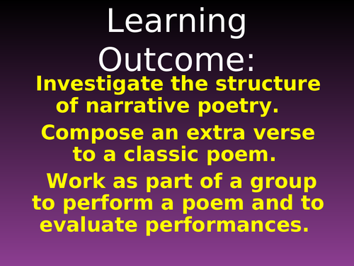 Classic and Narrative Poems The Highwayman Alfred Noyes Planning ...