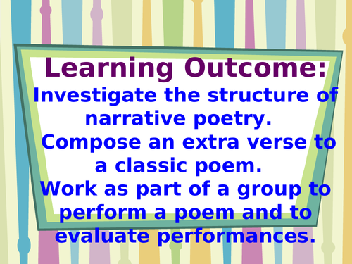 Classic and Narrative Poems The Highwayman Alfred Noyes Planning ...