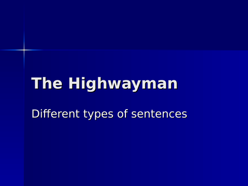 Classic and Narrative Poems The Highwayman Alfred Noyes Planning ...