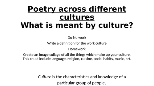 Poetry Across Different Cultures | Teaching Resources