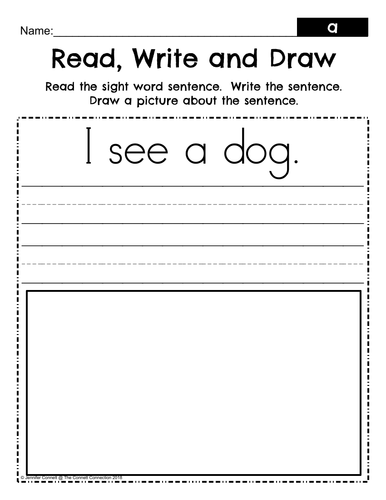 Preprimer Sight Word Read Write and Draw Fluency Activities | Teaching ...