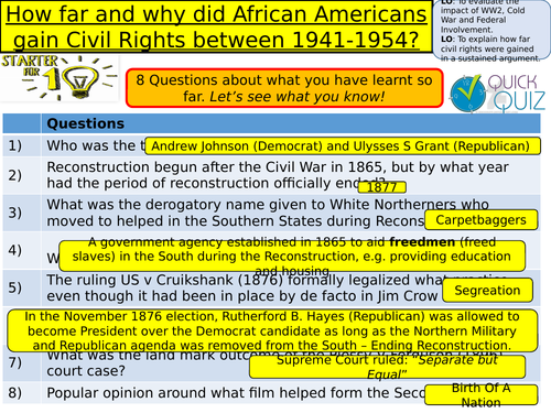 Civil Rights How far and why did African Americans gain Civil Rights ...