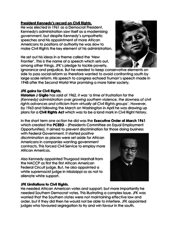 Civil Rights Who contributed the most to Civil Rights, Kennedy or ...