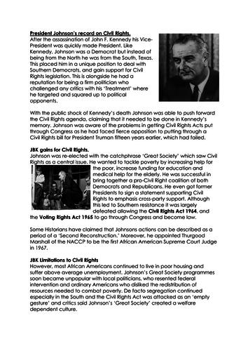 Civil Rights Who contributed the most to Civil Rights, Kennedy or ...