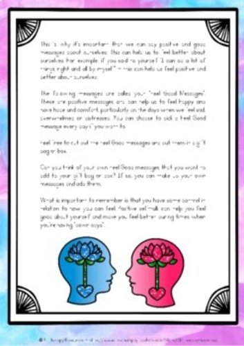 Self-Esteem and Self-Talk Handout and Activities Growth Mindset ...