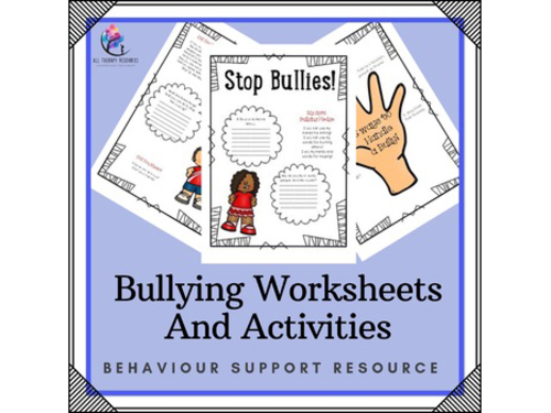 Bullying Worksheets and Activity - 4 page reflective Activity ...