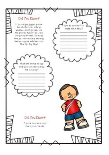 Bullying Worksheets and Activity - 4 page reflective Activity ...