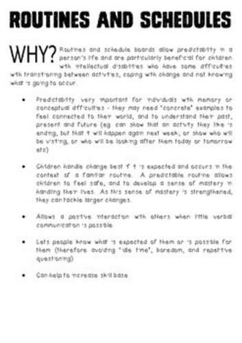 Behavior Support : Routines & Schedules - toddler, preschool, autism ...