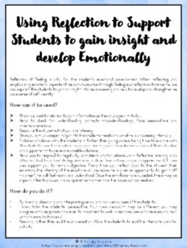 Supporting Children to Gain Insight (through reflection) - Autism, ABA ...