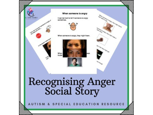 Social Narrative - Recognizing Anger (Autism Resource) | Teaching Resources