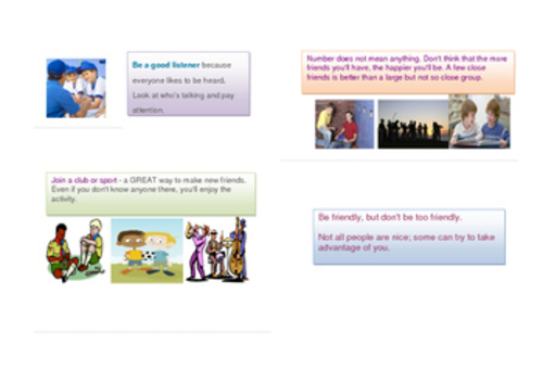 Visuals on Friendship and Who to Trust | Teaching Resources