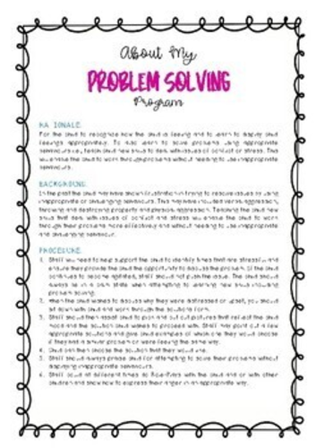 My Stop and Think - Problem Solving Program (anger, behavior & growth ...