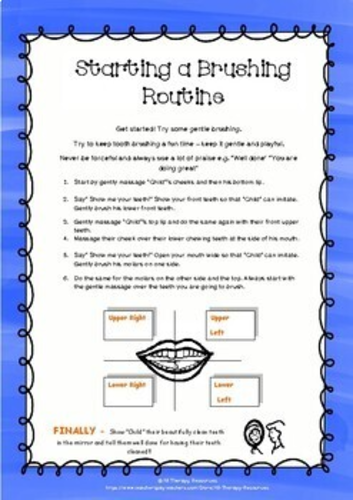 Brushing My Teeth Program - visual, sequence, program, sensory, hygiene ...