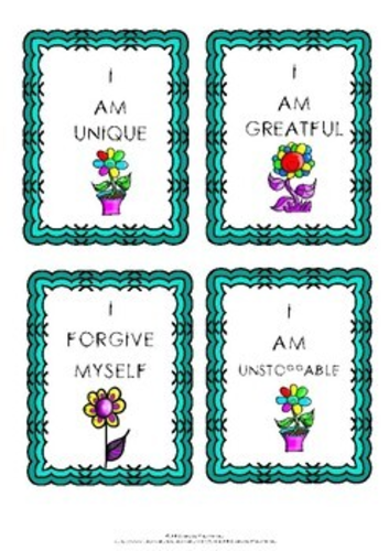 Positive Affirmation Cards - Growth Mindset, Positve Self Talk, Social ...